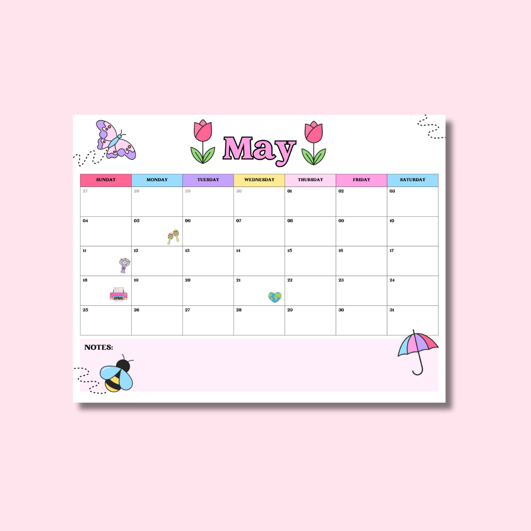 May Calendar – Celebration Stylist