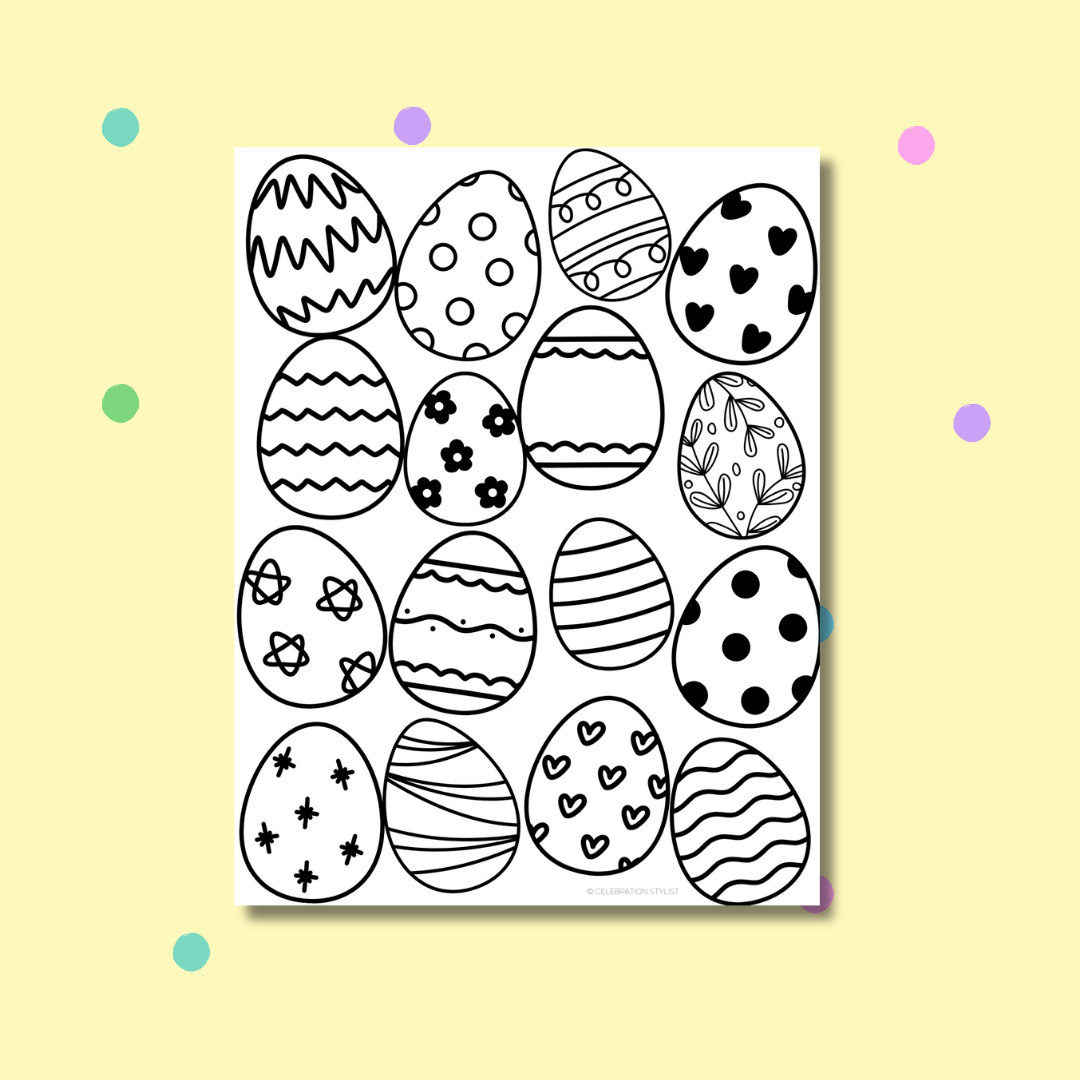 Easter Egg Coloring Sheet – Celebration Stylist