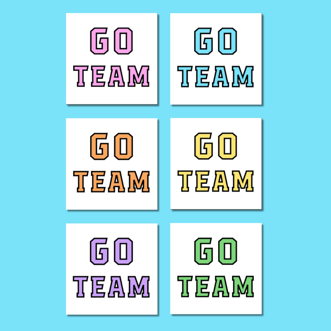 Go Team Tags – Celebration Stylist