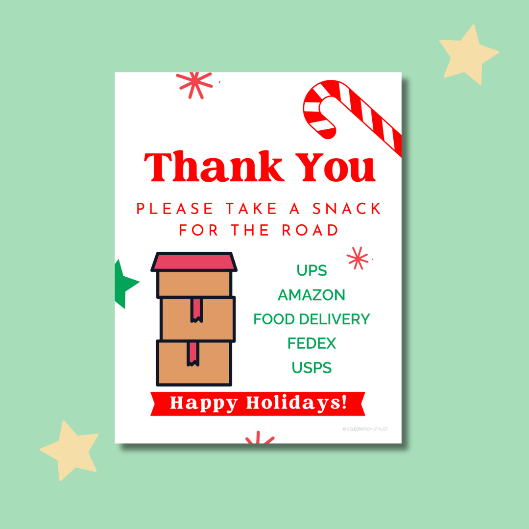 Delivery Driver Thank You Sign – Celebration Stylist®️