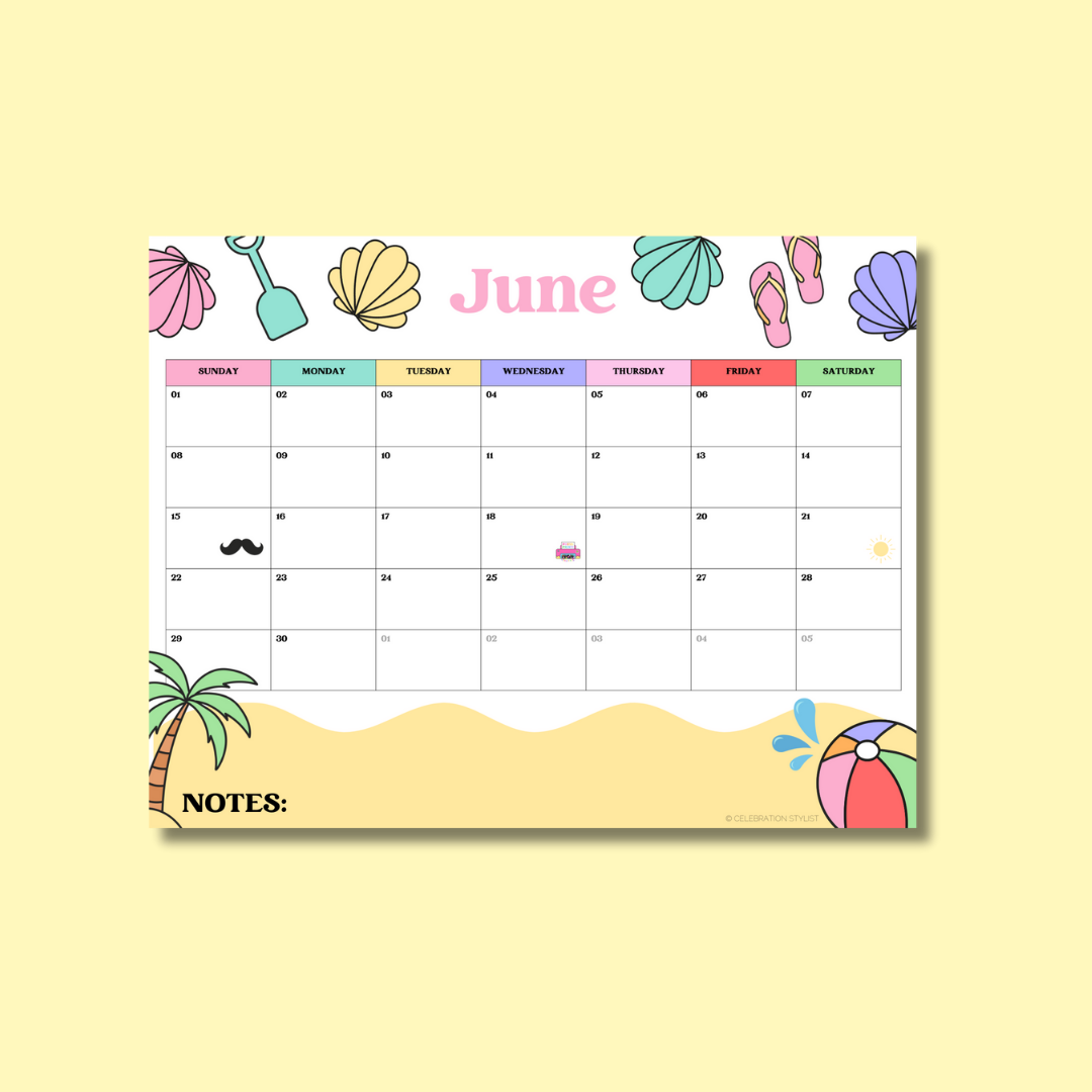 June Calendar – Celebration Stylist