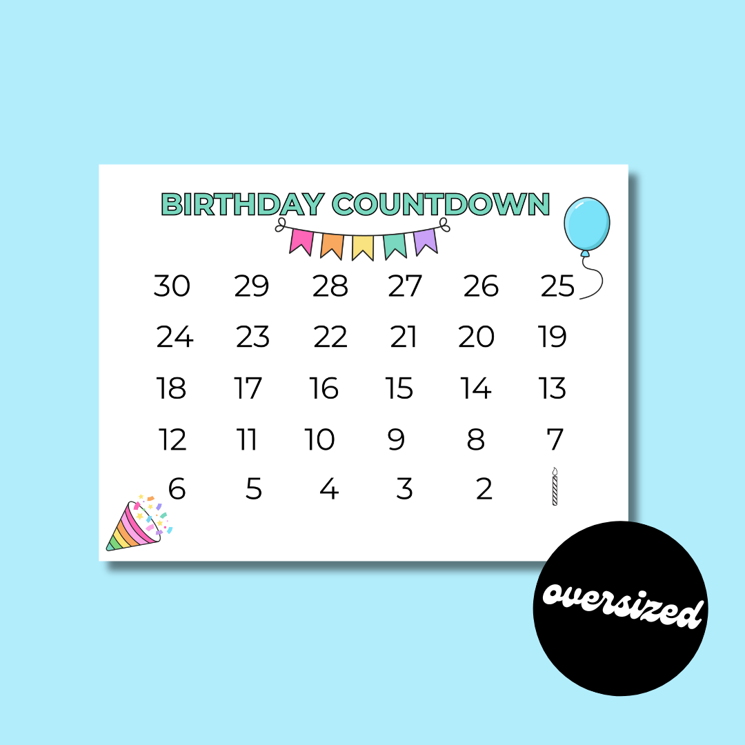 Birthday Countdown (Oversized) – Celebration Stylist