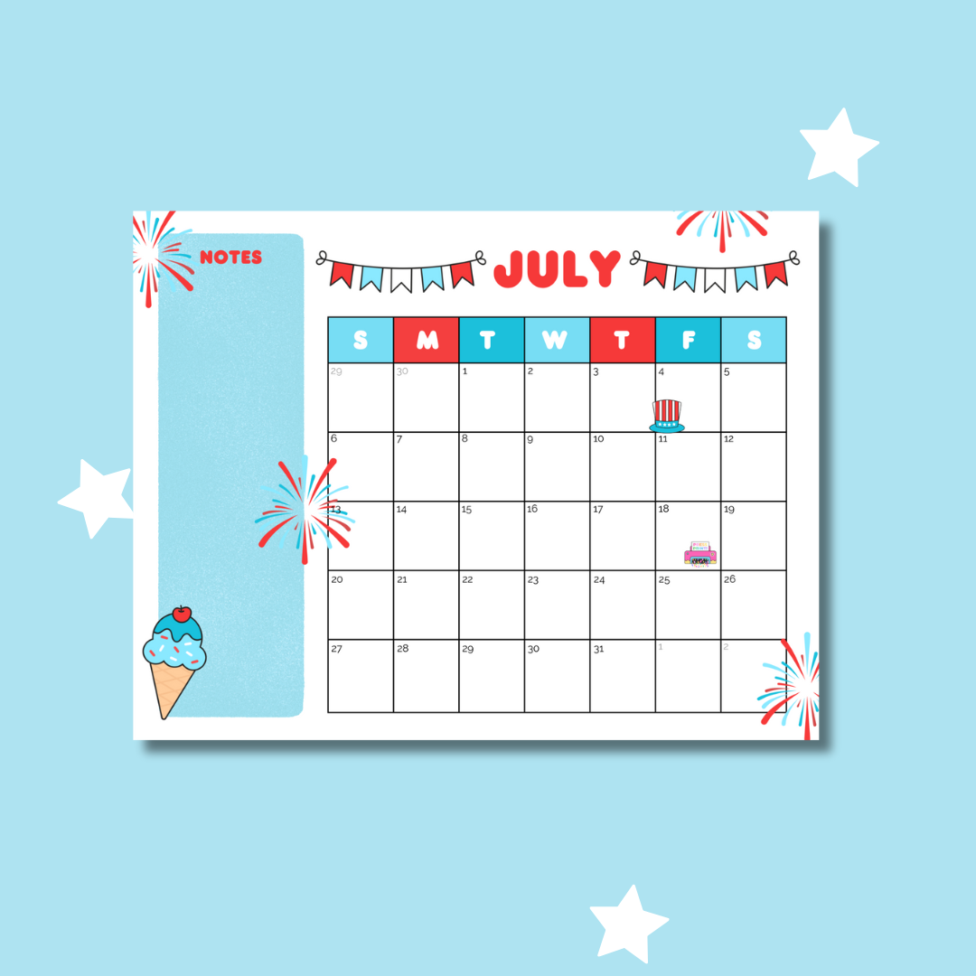 July Calendar – Celebration Stylist